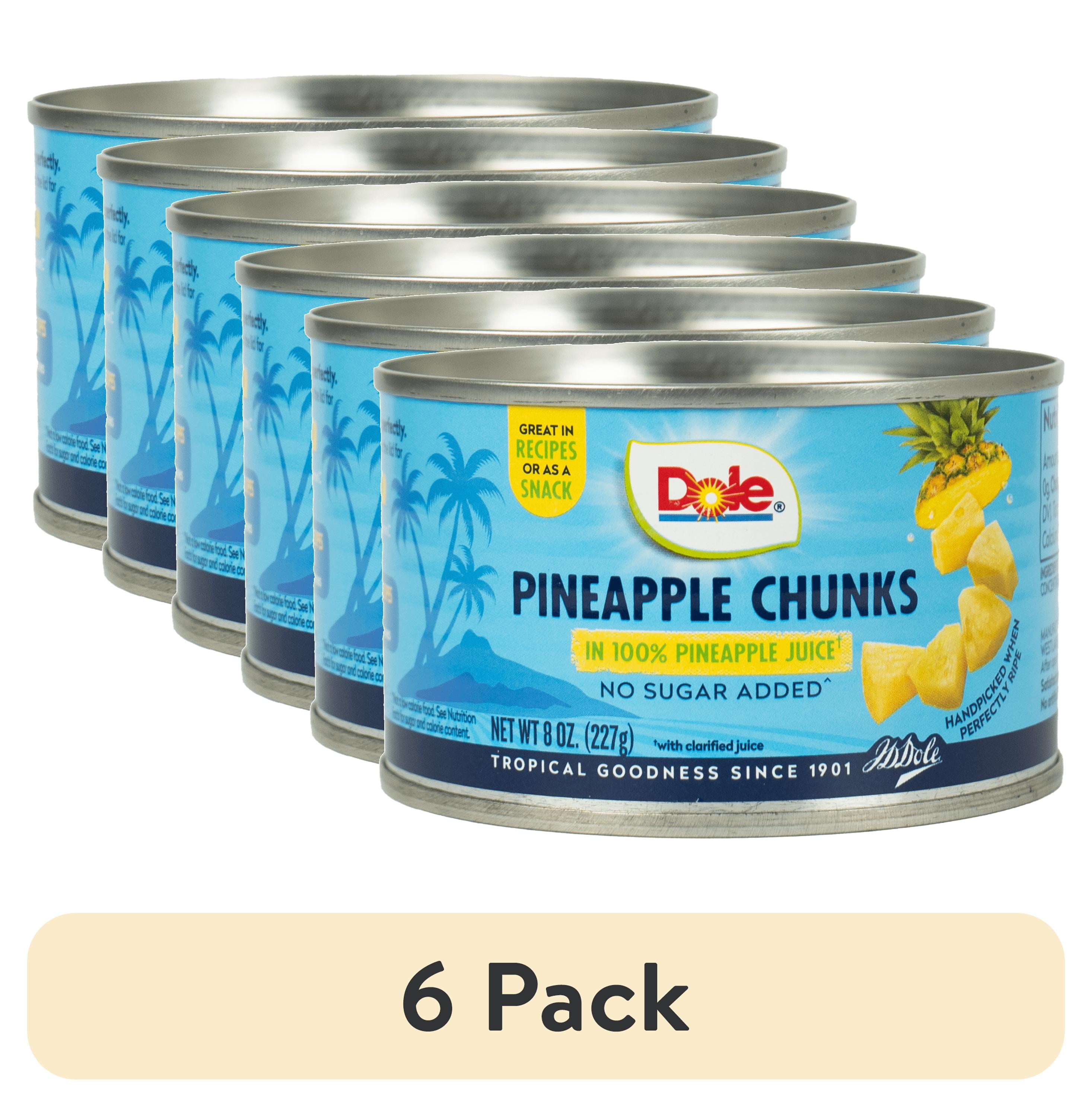 (6 pack) Dole Canned Pineapple Chunks in 100% Pineapple Juic