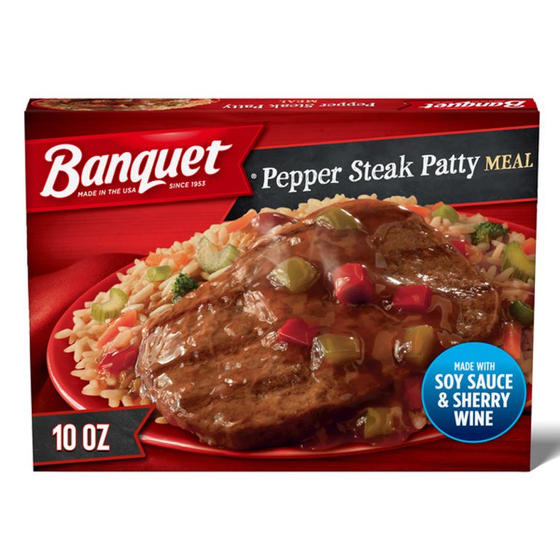 Buy Banquet Pepper Steak Patty Over Rice, Frozen Meal Online - StoresGo