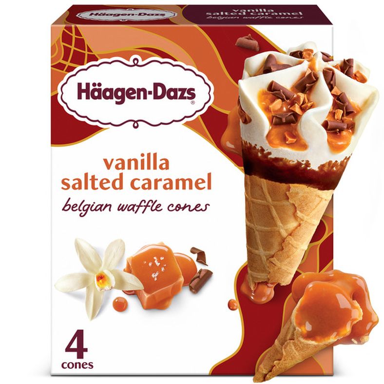 Buy Haagen-Dazs Vanilla Salted Caramel Belgian Waffle Ice Cream Cone ...