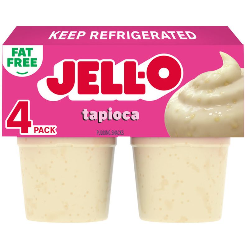 Jell-O Tapioca Fat Free Refrigerated Pudding Cup Snacks