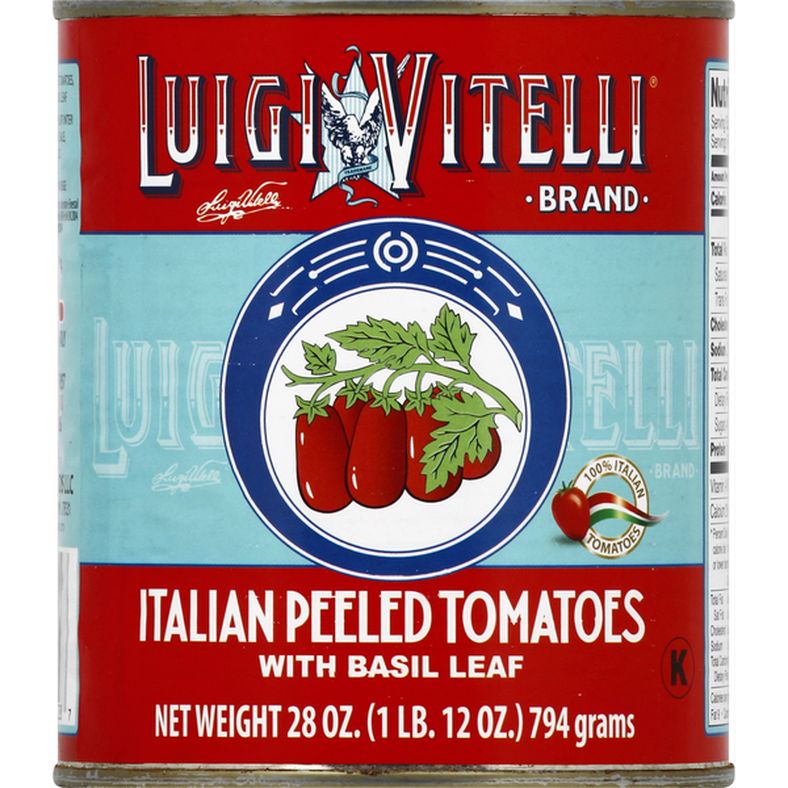 Buy Luigi Vitelli Tomatoes, Italian, with Basil Leaf, Peeled Online ...
