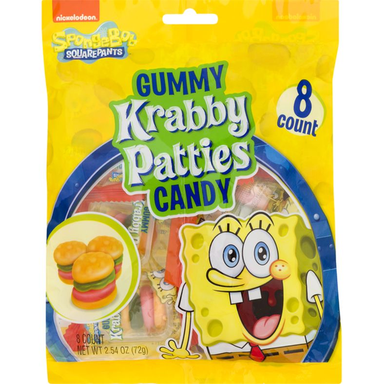 Buy Nickelodeon Gummy Candy, Krabby Patties, Spongebob Squarepants ...