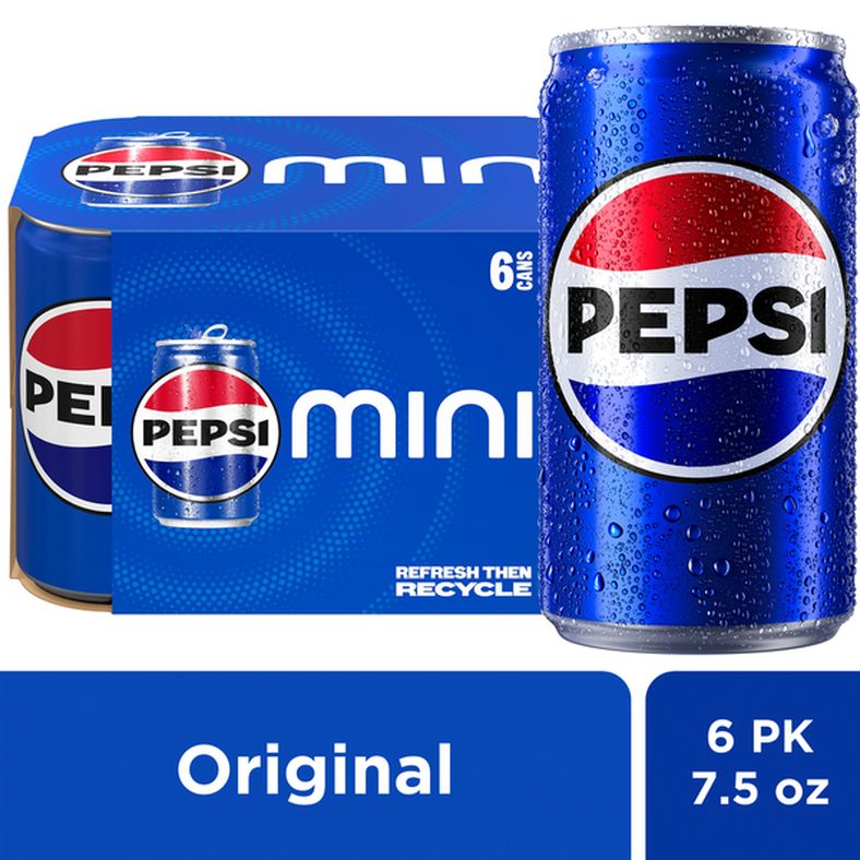 Buy Pepsi Mini Soda Cola 7.5 Fl Oz 6 Count Online - StoresGo