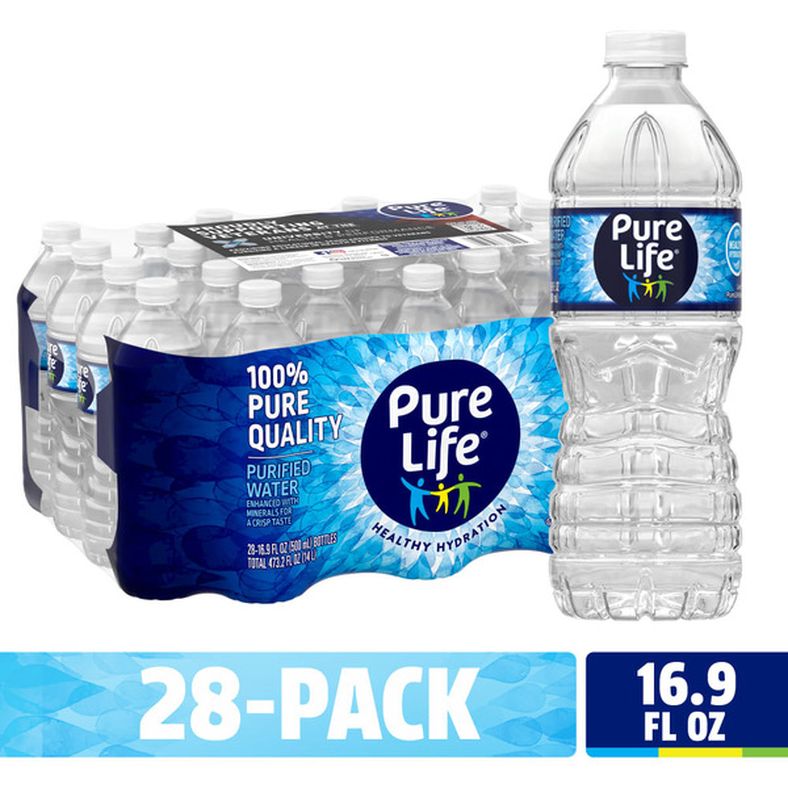 Buy PURE LIFE Purified Water, 16.9 Fl Oz / 500 mL, Plastic Bottled ...
