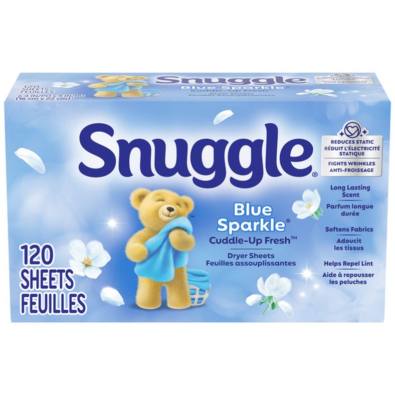 Buy Snuggle Fabric Softener Dryer Sheets, Blue Sparkle, 120 Count ...
