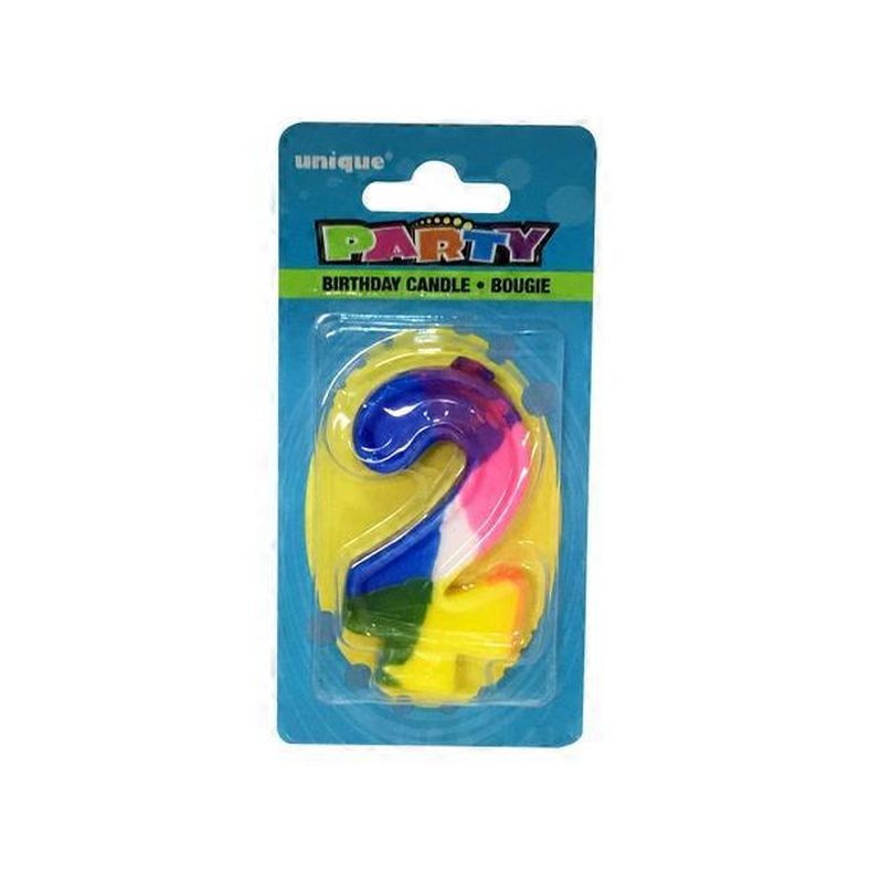 Buy Unique Party Numeral 2 Rainbow Birthday Candle Online - StoresGo