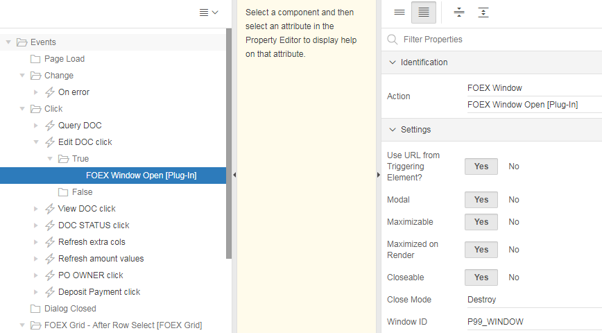 FOEX 4.0 - Open window from jquery selector - Oracle Forums